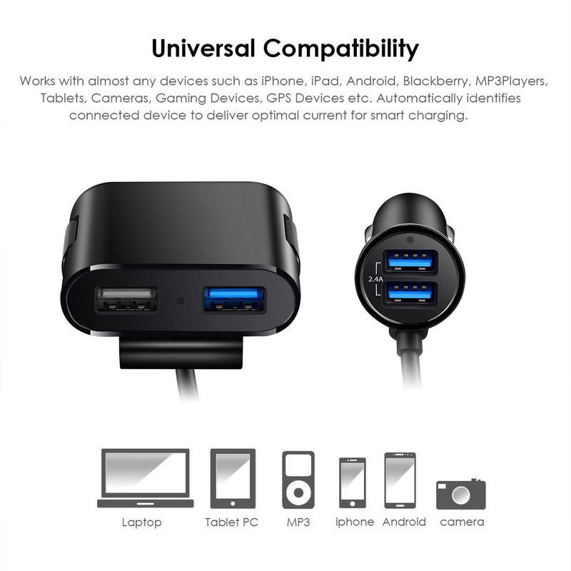 Ports MPV Phone USB for Adapter Extension with Universal USB 4 Charger ...