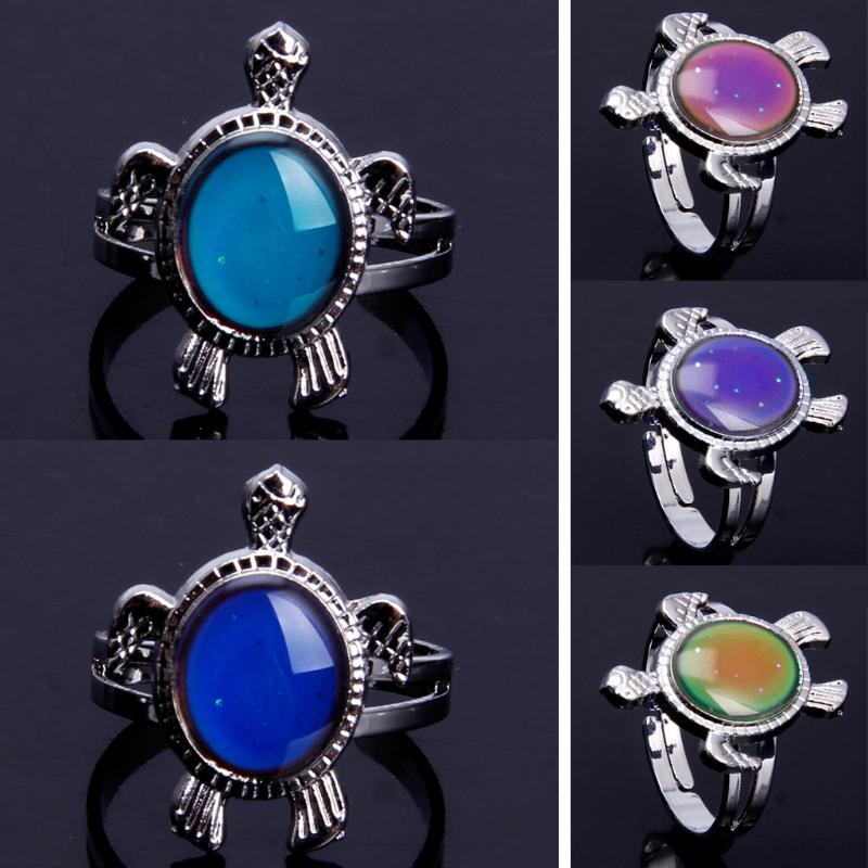 Women Turtle Mood Ring Color Change Emotion Feeling Temperature Control ...