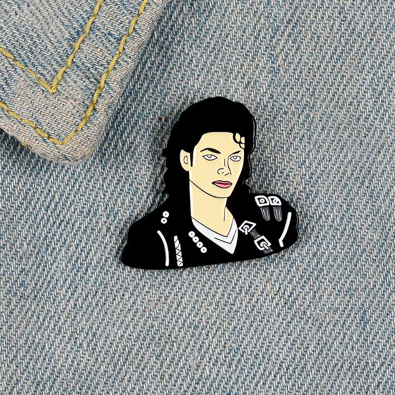 Buy Famous singer Michael Jackson Enamel pin clothes Badge souvenir ...