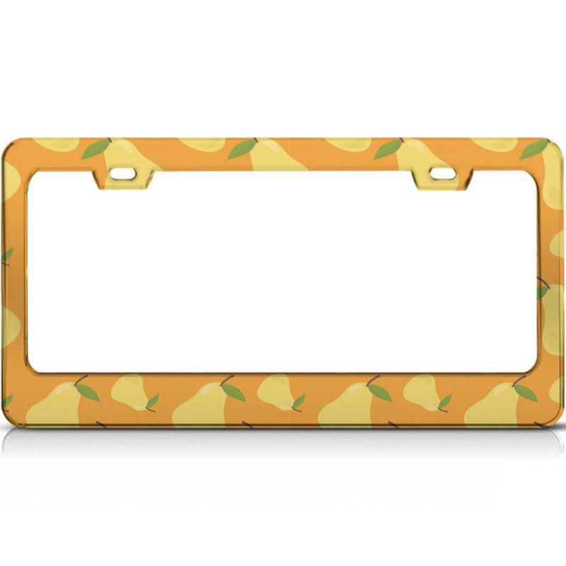 💰Köp billigt online Peceeta Yellow Pear License Plate Frame 2 Holes 1 ...