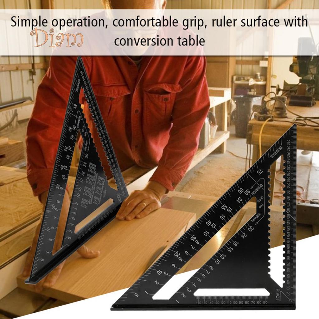 Buy BH Aluminum Alloy Triangle Ruler 90/45 Degree Set Square 12in ...