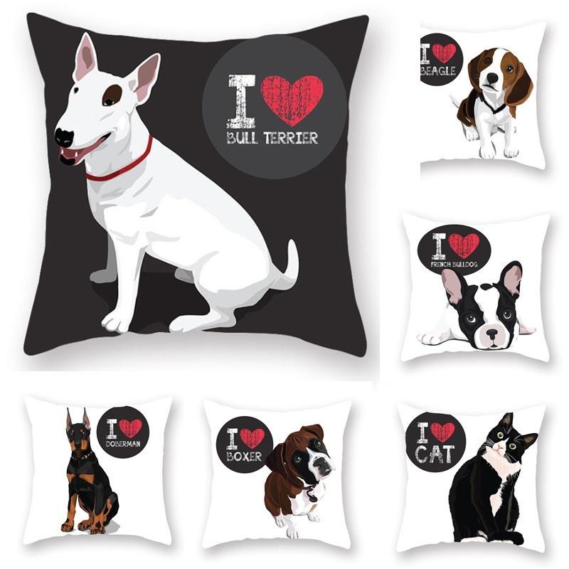 Buy 1 Piece Lovely Cute Pug Dog Pillowcases Cotton Printed Pillow ...