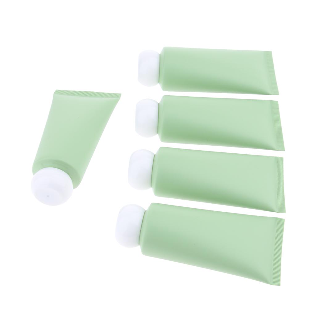 Buy 5 Pieces Empty Tube Bottles for Cream Lotion Facial Cleanser Green ...