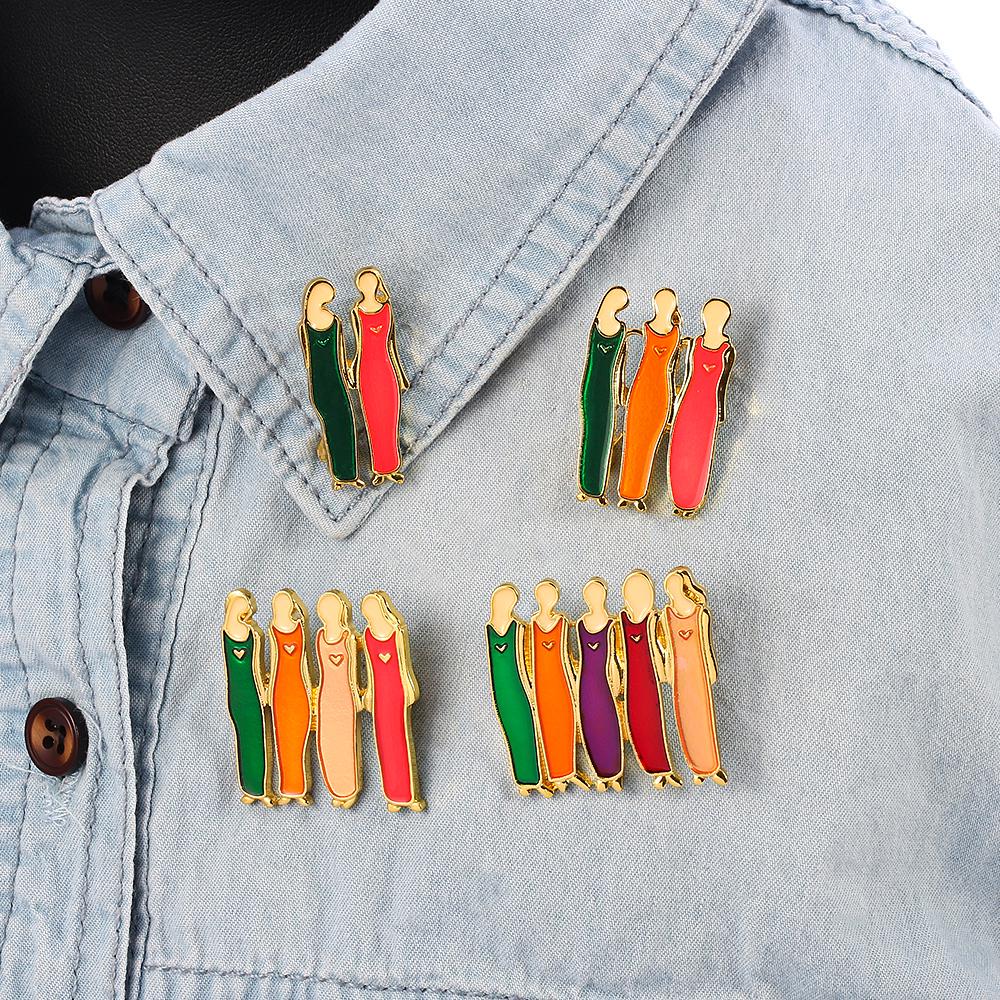 Sisters Pin 2 3 4 5 Best Friends Pin Sisterhood Brooch Tricolor Brooch ...