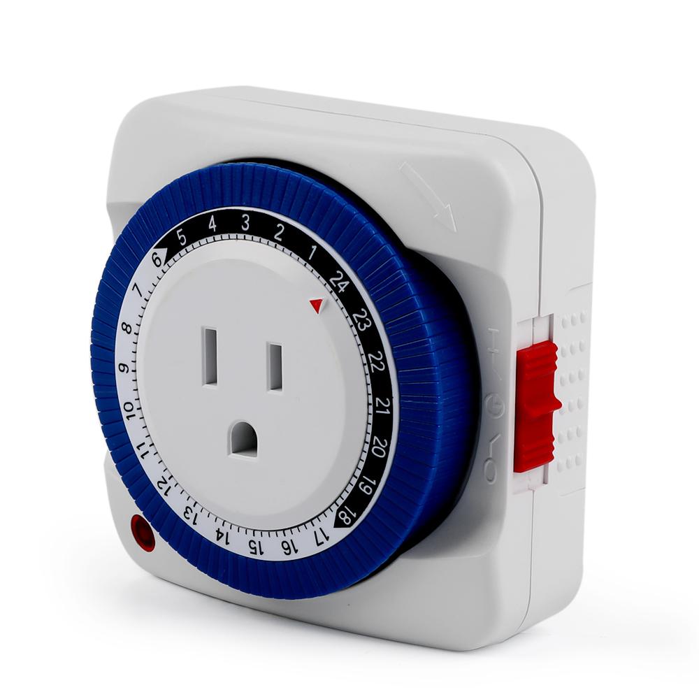 Buy 24 Hour Plug-in Electric Mechanical Outlet Timer Switch Outlet ...