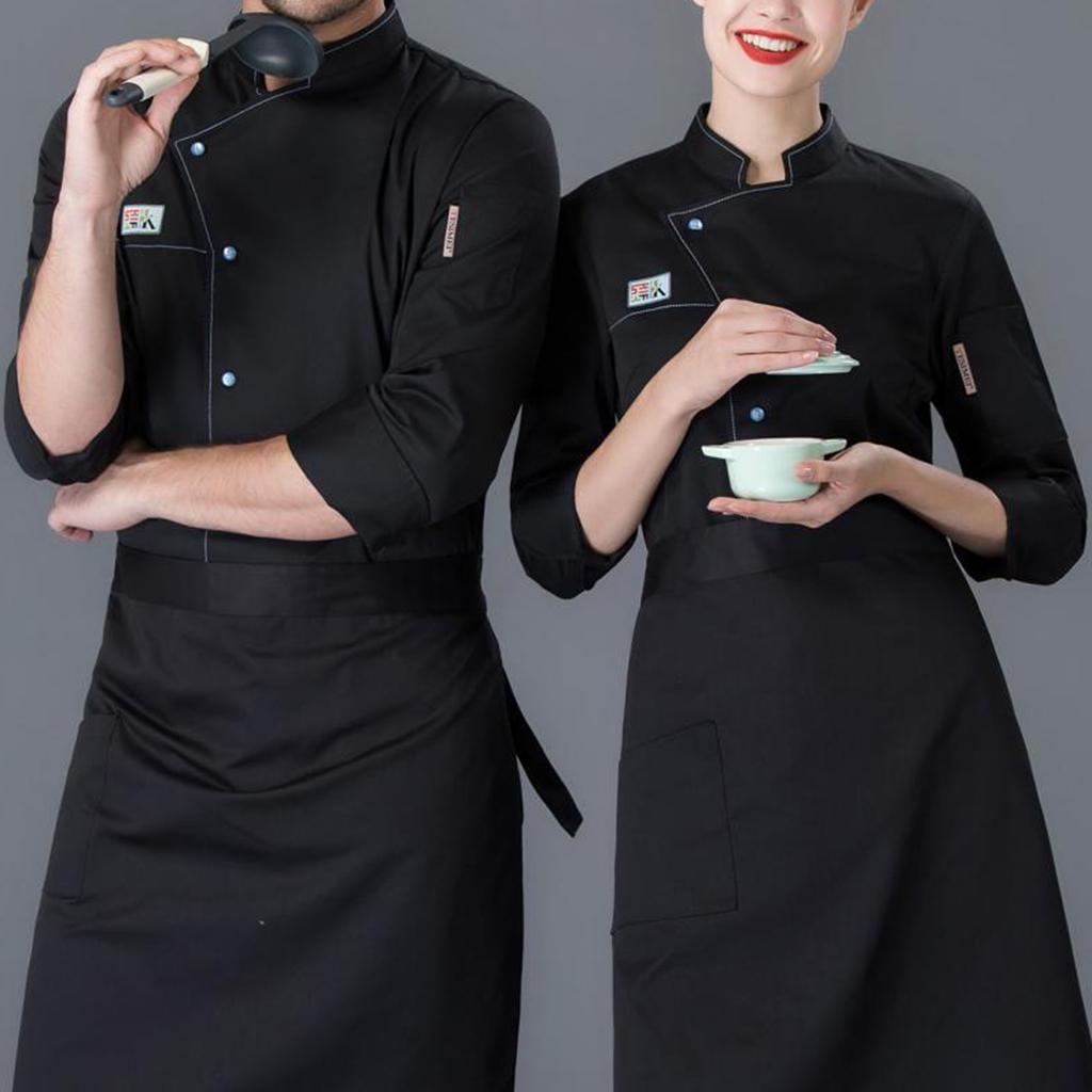 Buy Chef Coat Jacket Long Sleeve Catering Kitchen Work Uniform Apparel ...