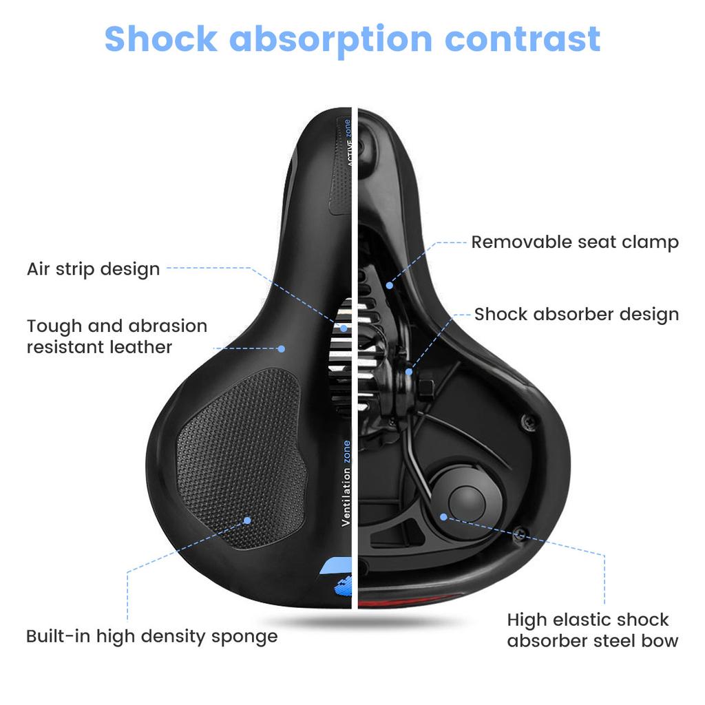Buy Reflective Shock Absorption Hollow Breathable Bicycle Seat Mountain ...