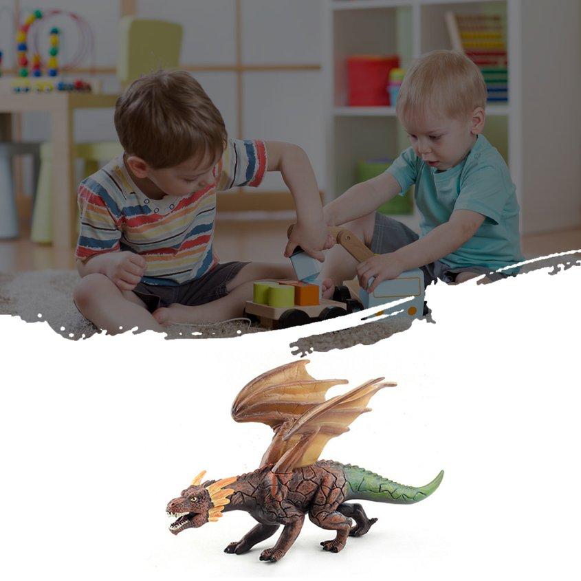 Buy KC Large Fiery Dragons Figure Toy Set Educational Simulated ...