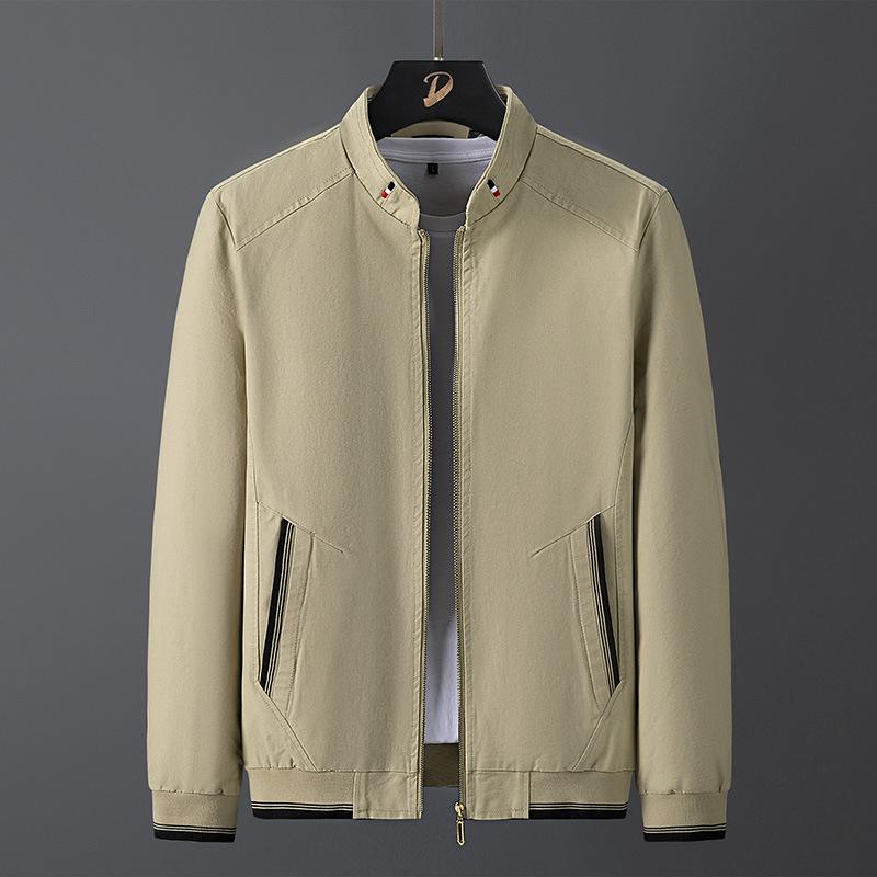 Buy New Style Jacket Casual Men's Jacket Zipper Stand Collar Top Cotton ...