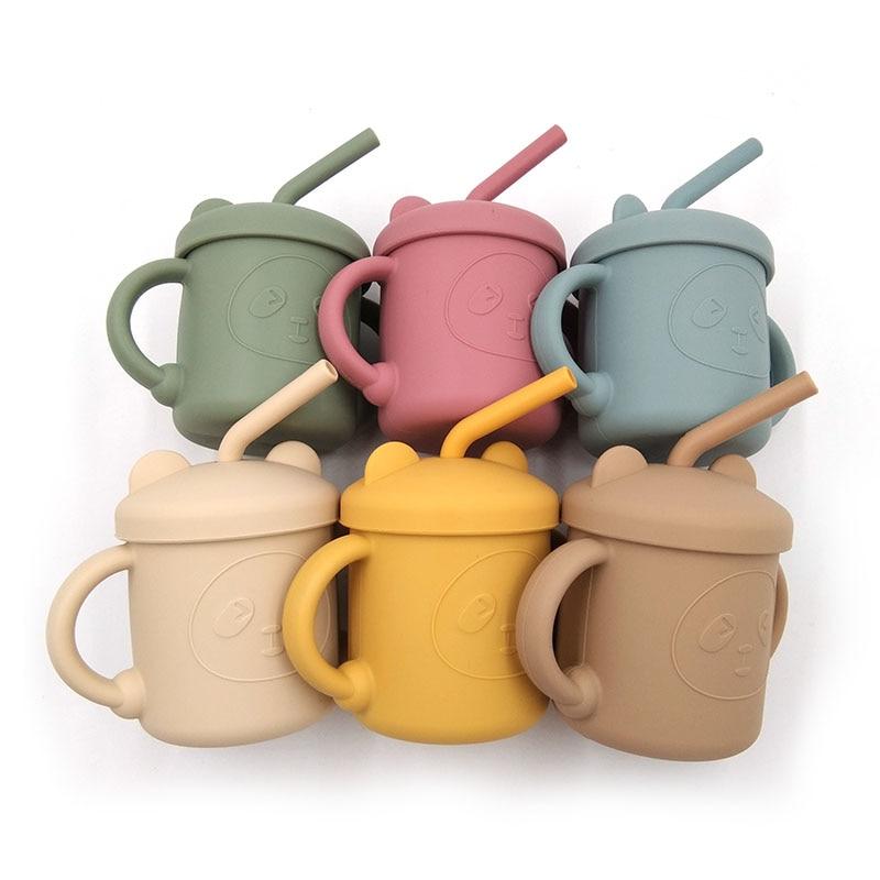 Baby Learning Feeding Cups Sippy Cup Baby Feeding Drinkware with Straw ...