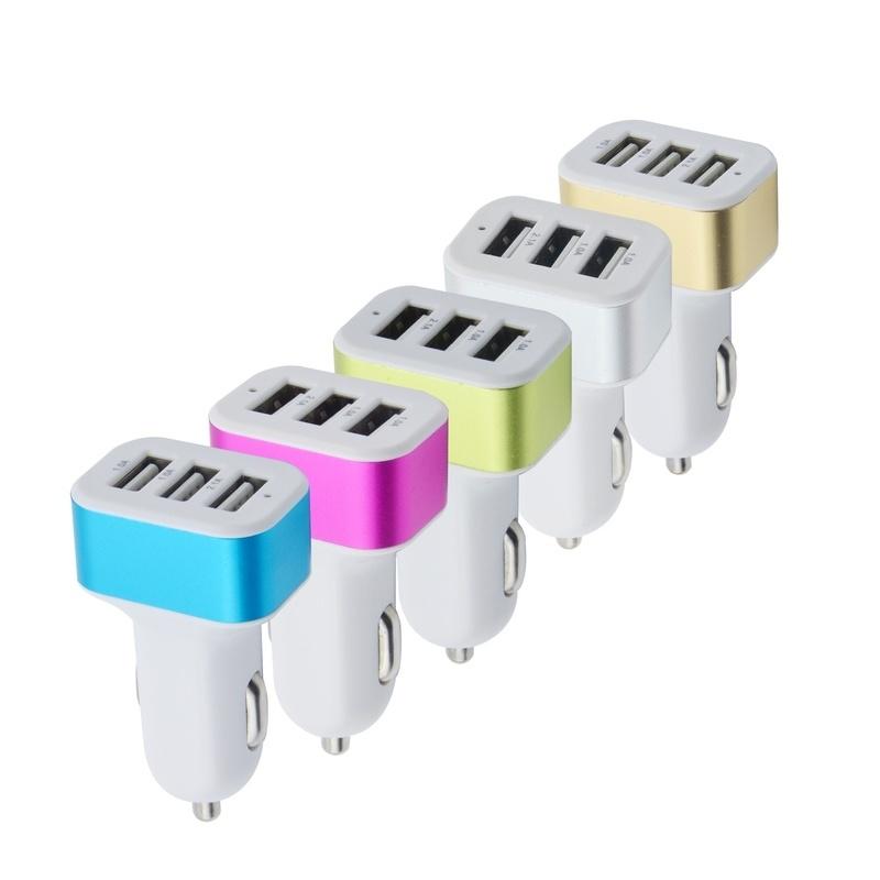 Buy 3 Port USB Square Car Charger USB Interface Large Capacity Car ...