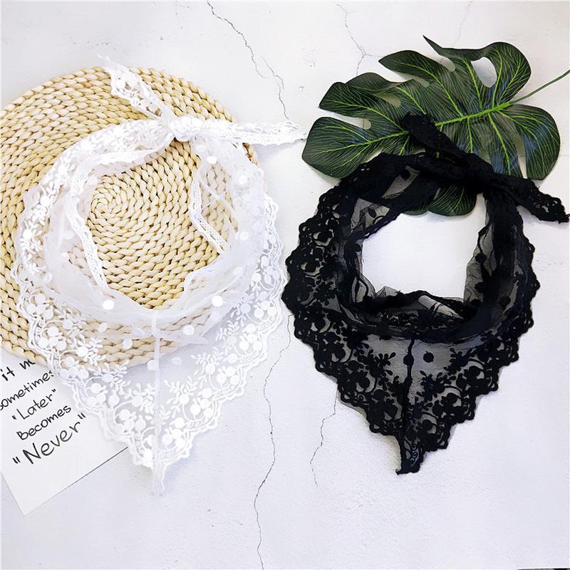 Buy Women Embroidered Floral Lace Triangle Neck Scarf at affordable ...