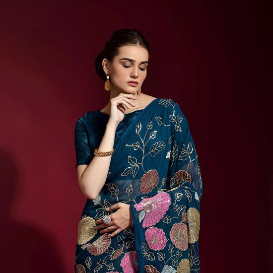Buy Exclusive Mahotsav All Time Party Wear Sarees USA By SWS at ...
