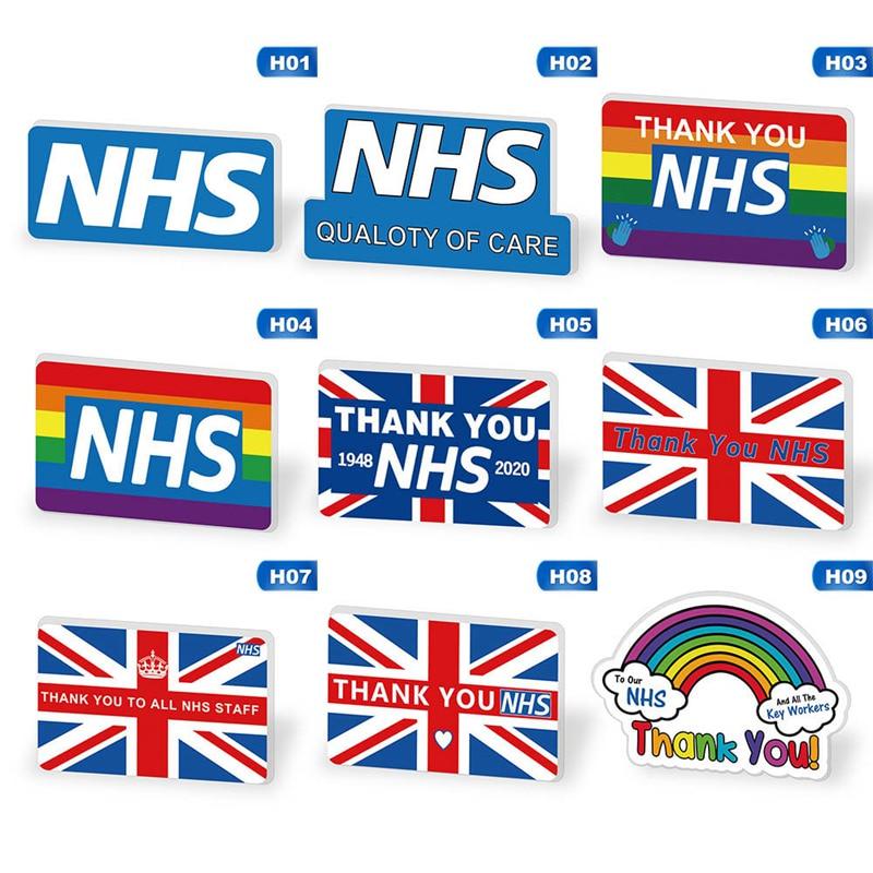 Buy 1 Pcs Thank You NHS Rainbow Acrylic Badges Jeans Decoration Badge ...