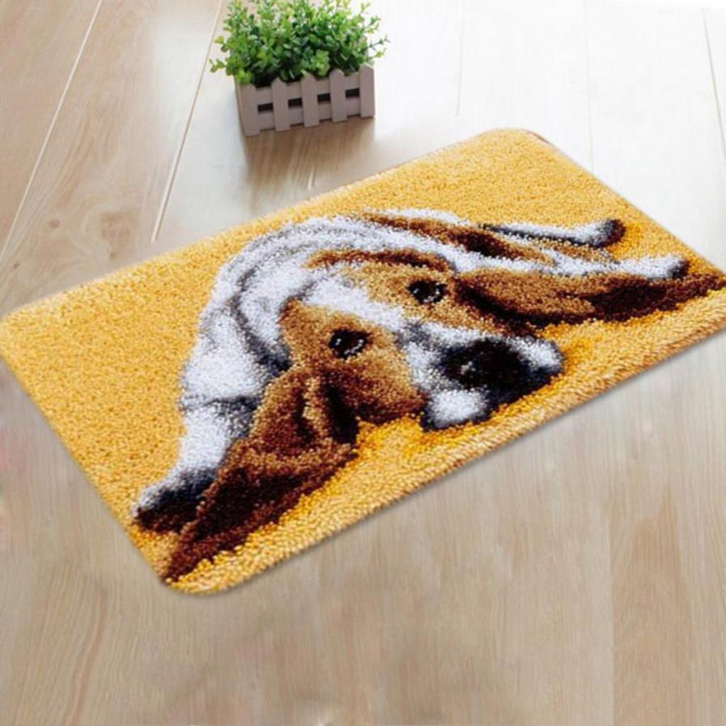 Cute Dog Pattern Latch Hook Rug Kits with Tools DIY Home Ornaments ...
