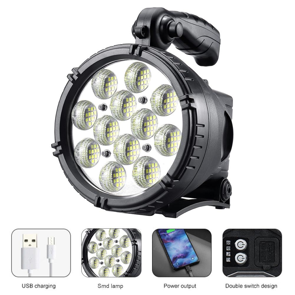 Buy Handheld P90 LED Searchlight Rechargeable Flashlight Torch Camping ...