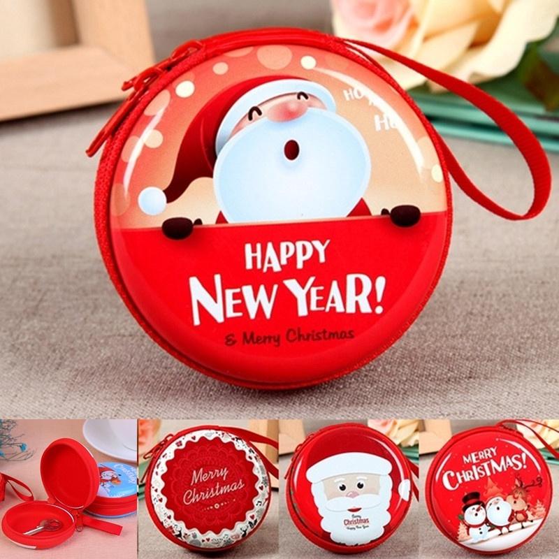 Buy Christmas Coin Purse Bag Cute Cartoon Santa Claus Zipper Small ...