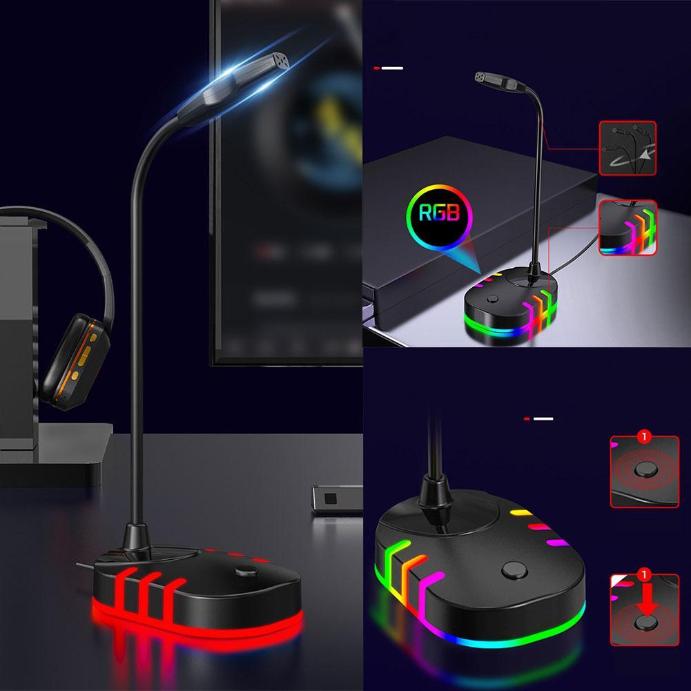 Satın alın USB Computer Microphone RGB LED Mic Stand For PC Laptop ...