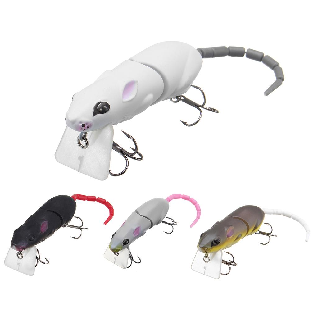 Life-like 3D Eye Multi-joint Mice Rat Lure Artificial Bait Bass Fishing ...