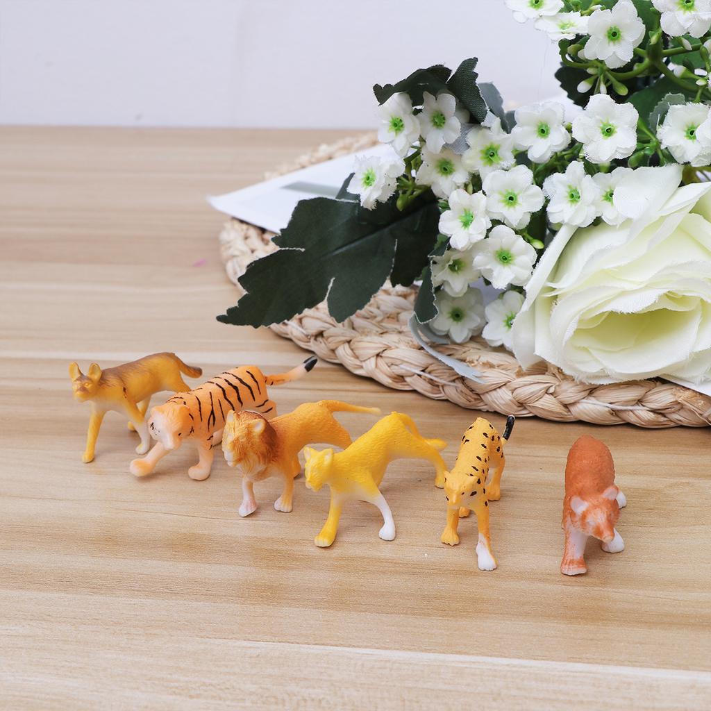 Buy 12pcs Simulation Animal Toy Creative Simulation Lion Tiger Figure ...