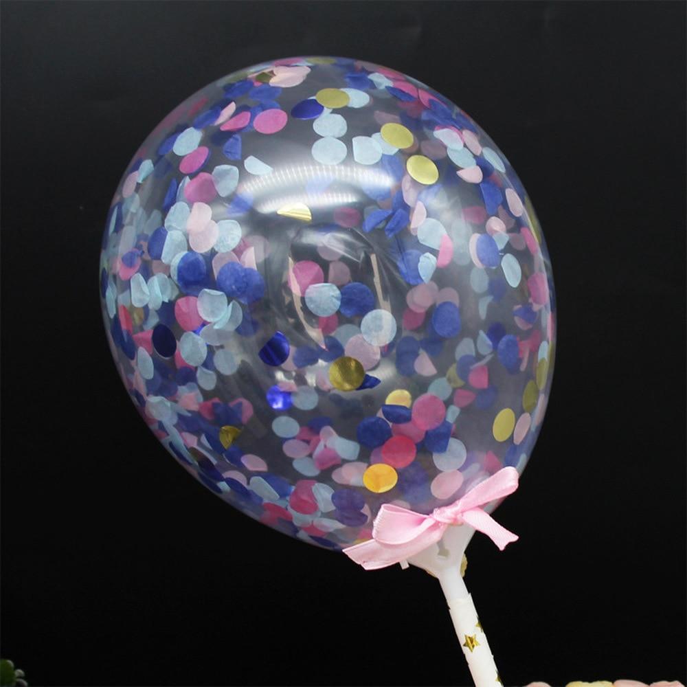 Buy 5inch Transparent sequins Confetti Bubble Balloons with rod bowknot ...