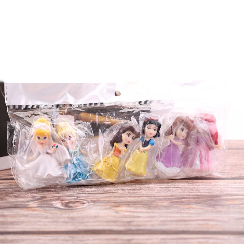Buy Disney Princess 6PCS Action Figure PVC Toys Decoration Accessories ...