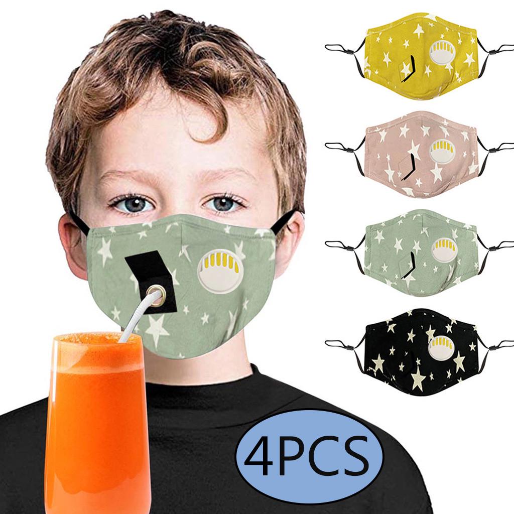 Buy GG 4PCS Kids Reusable Drinking Mask Face Mask with Breather Valve ...