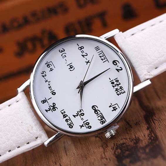 Buy Women's Men's Fashion Math Formula Equation Dial Faux Leather ...