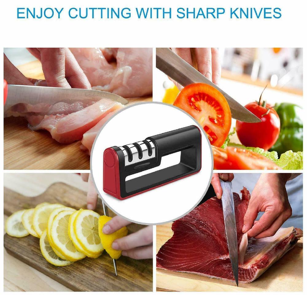 3-Stage Cutter Sharpener Professional Ceramic Tungsten Kitchen ...