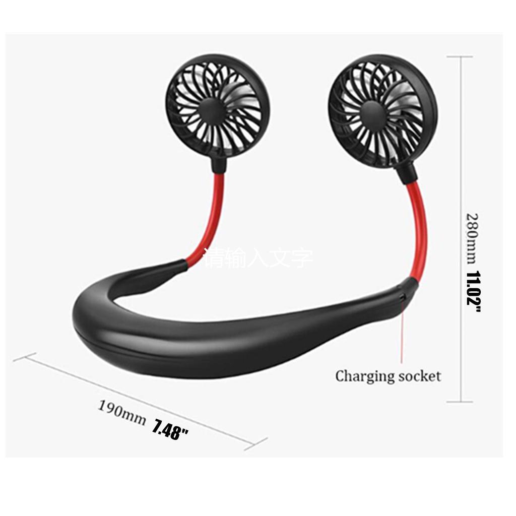 Buy Portable Sport Hanging Dual Neck Fan USB Rechargeable 3 Cooling ...