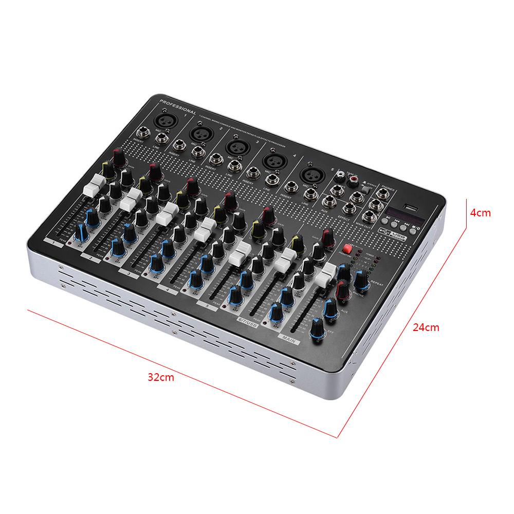 Buy HBKS Professional Bluetooth 7-Channel Mic Line Audio Mixer Mixing ...