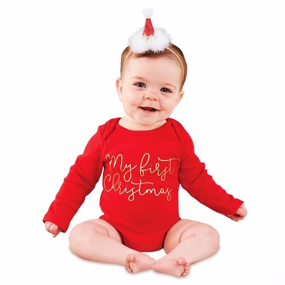 My First Christmas Infant Baby Red Romper Jumpsuit uygun fiyatlı satın ...