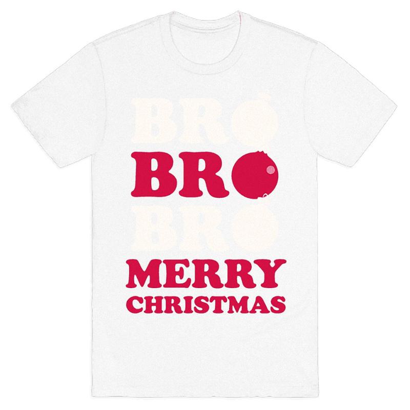 Buy Men's Summer Fashion Bro Bro Bro Merry Christmas White T-Shirt at ...