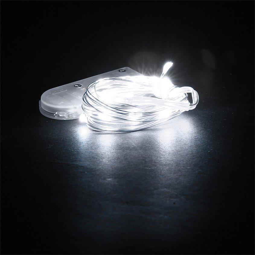 Buy PHome High Efficient 10M 100 LED 3AA Battery Silver Wire Decorative ...