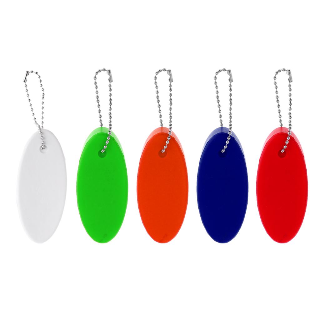5 Pieces Water Sports Floating Oval Keychain Keyring Key Float Buoy ...