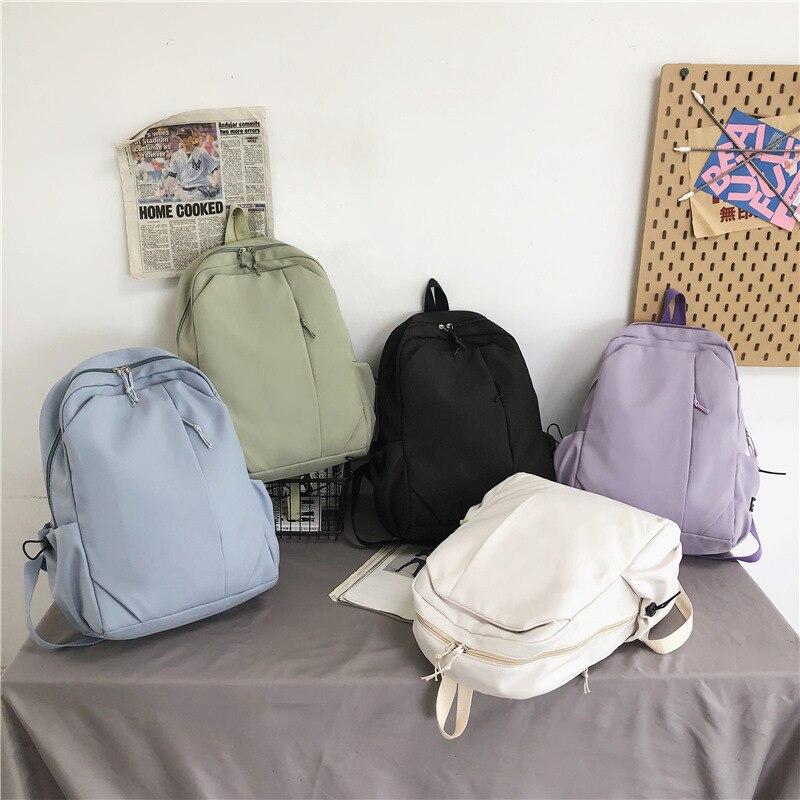 Buy Women's Backpacks Solid Color Student School Bags for Women Teen ...