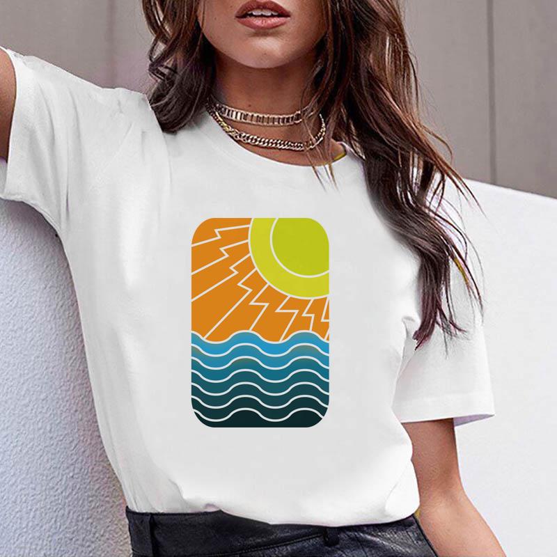 Buy Harajuku Sun Printed Women T-shirts Casual Tee Tops Summer Short ...