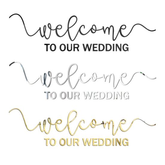 Buy 1 Sheet Acrylic Sticker 3D Removable Welcome Letters Wall ...