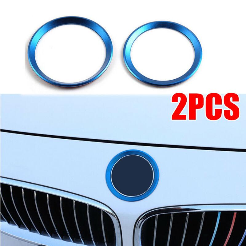 Buy 2Pcs Blue Car Front Rear Logo Ring Decoration For BMW 3 4 Series M3 ...
