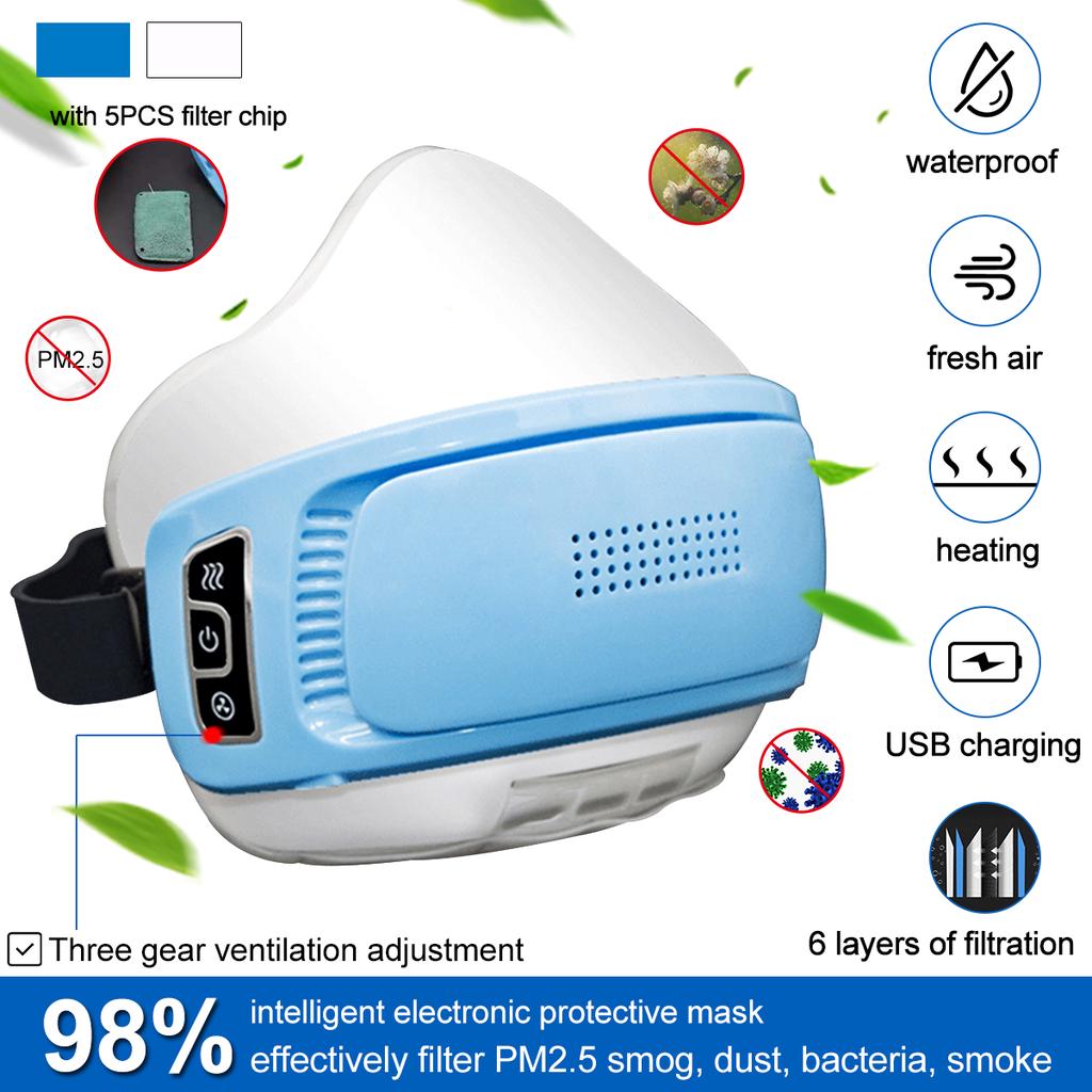 Smart Electrical Mask Air Black Dusk Face Mask P2 Anti Dust Pollution ...