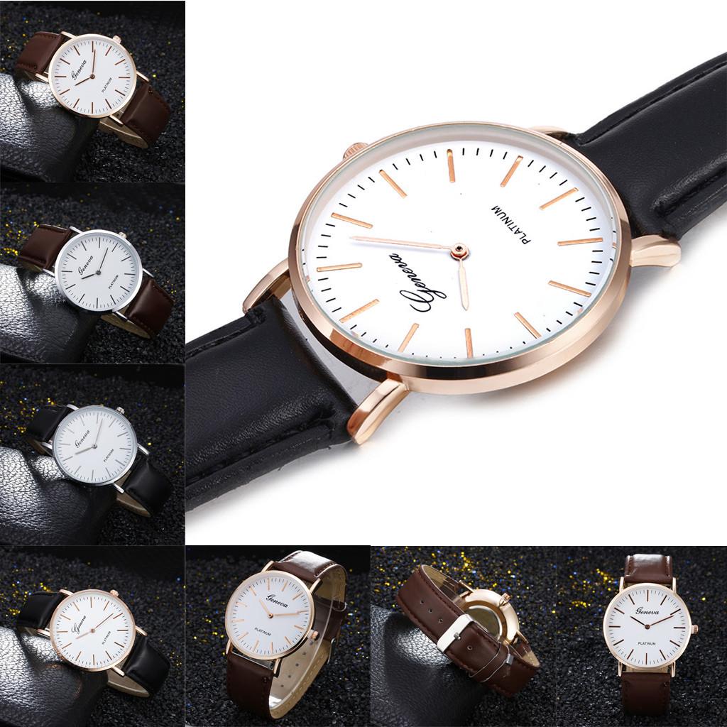 Buy Retro Simple Leather Band Analog Ultra Thin Dial Quartz Wrist Watch ...