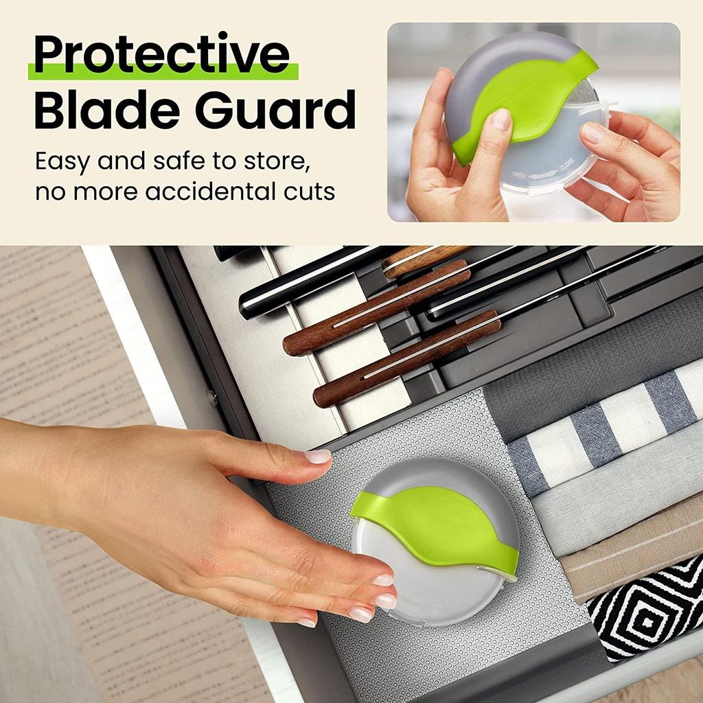Buy Pizza Cutter Wheel with Protective Blade Cover, Ergonomic Pizza ...