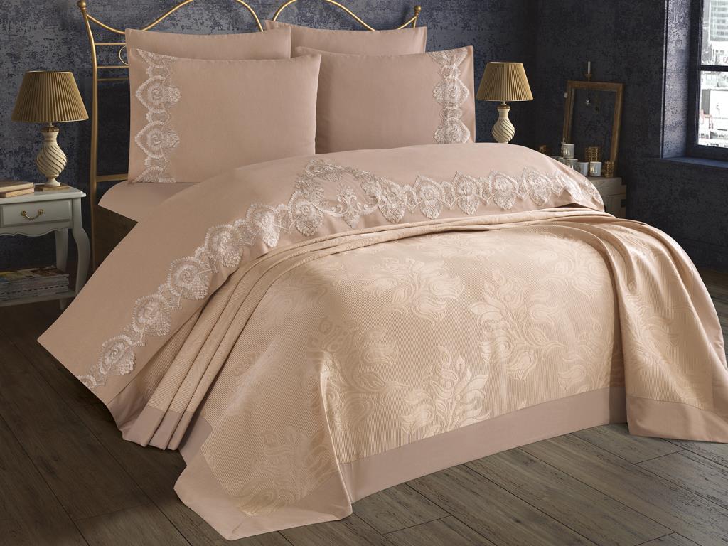 Buy French Guipure Dowry Sunset Pique Set Cappucino at affordable ...