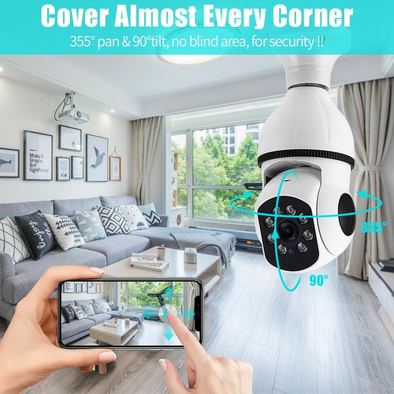 Cheap 5Ghz&2.4Ghz Wifi IP Camera E27 Bulb 2MP 1080P AI Human Detect ...