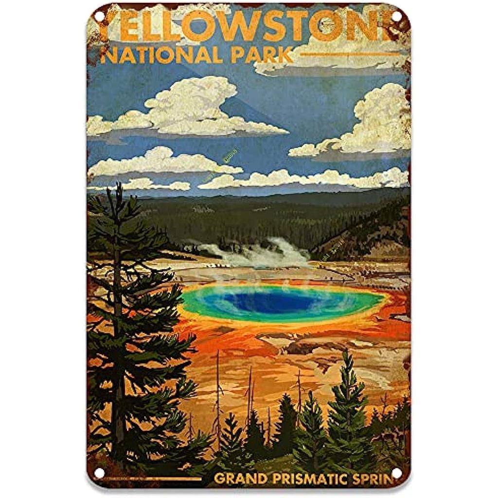 Buy sfasf Yellowstone National Park Tin Signs Metal Wall Panel Coffee ...