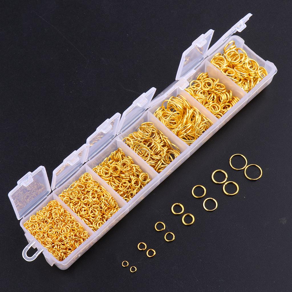 Buy 1500 Pcs Open Jump Rings Box Set for DIY Jewelry Making Finding at ...