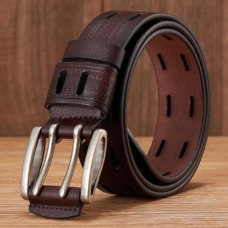 Satın alın Male Double Pin Buckle Vintage Men's Belt Leather ...