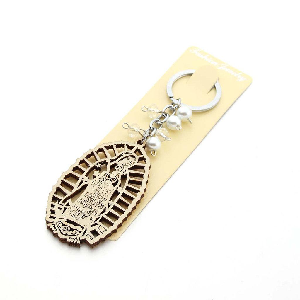 Buy Baptism Lady of Guadalupe Wood Design Keychain Baptismal Favors for ...