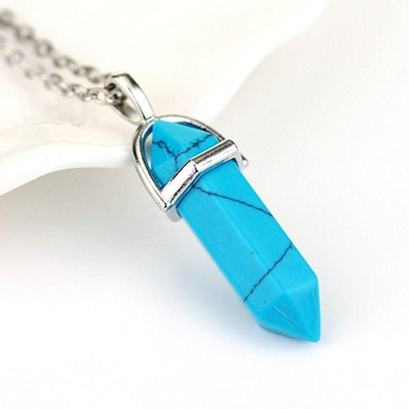 Buy Blue Turquoise Quartz Point Earring Polished Hexagonal Prism ...