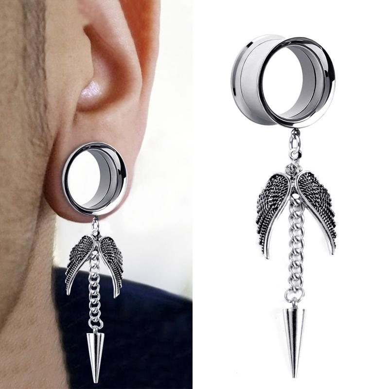 Satın alın 1Pc Angel Wing Pendant Ear Tunnel Plugs and Gauges Flesh ...